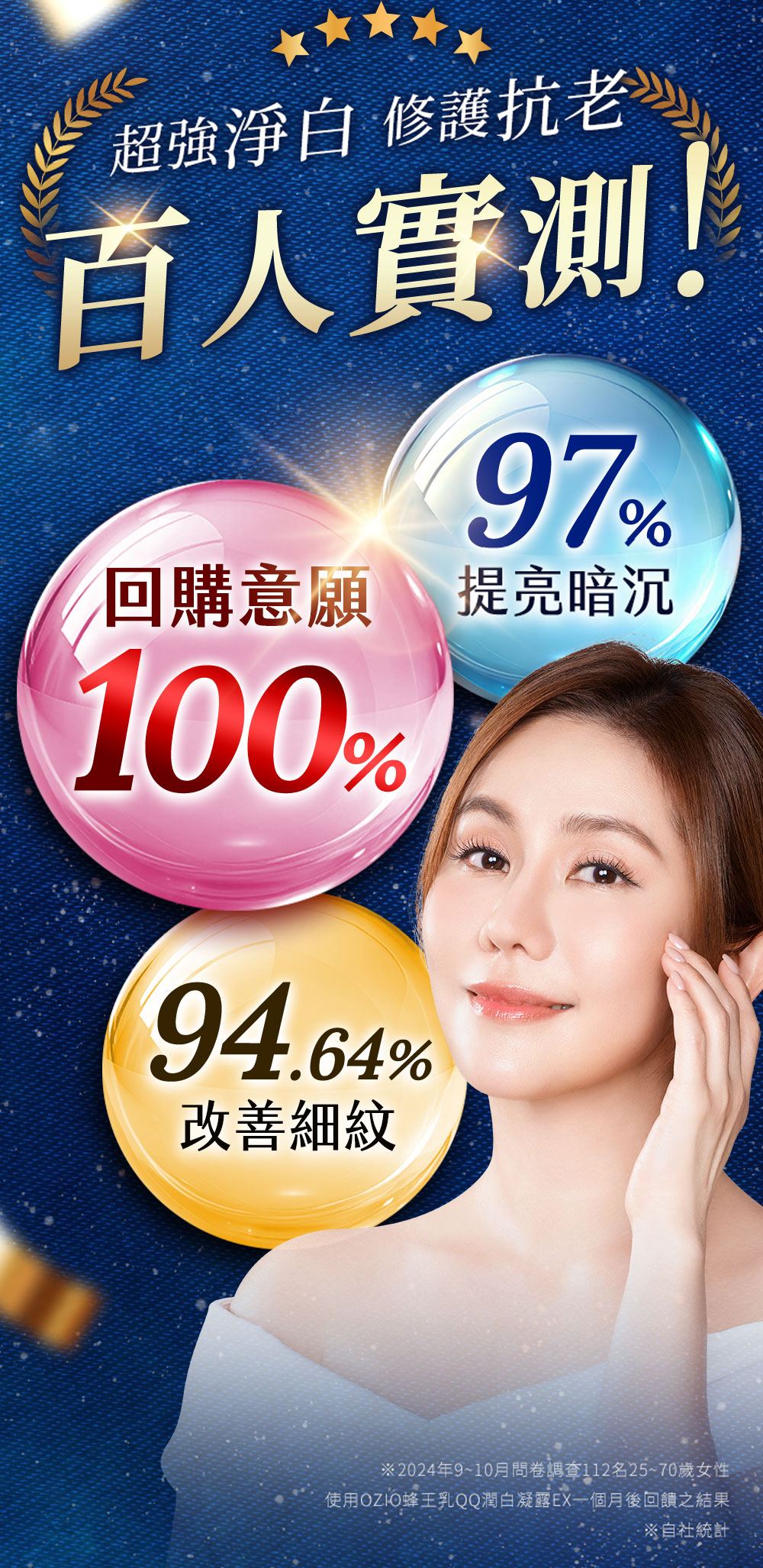 【絕對美白】 OZIO美白霸主登場！蜂王乳QQ潤白凝露EX淡化頑固斑點，限時優惠下殺！